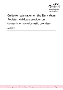 Guide to registration on the early years register : childcare provider ...